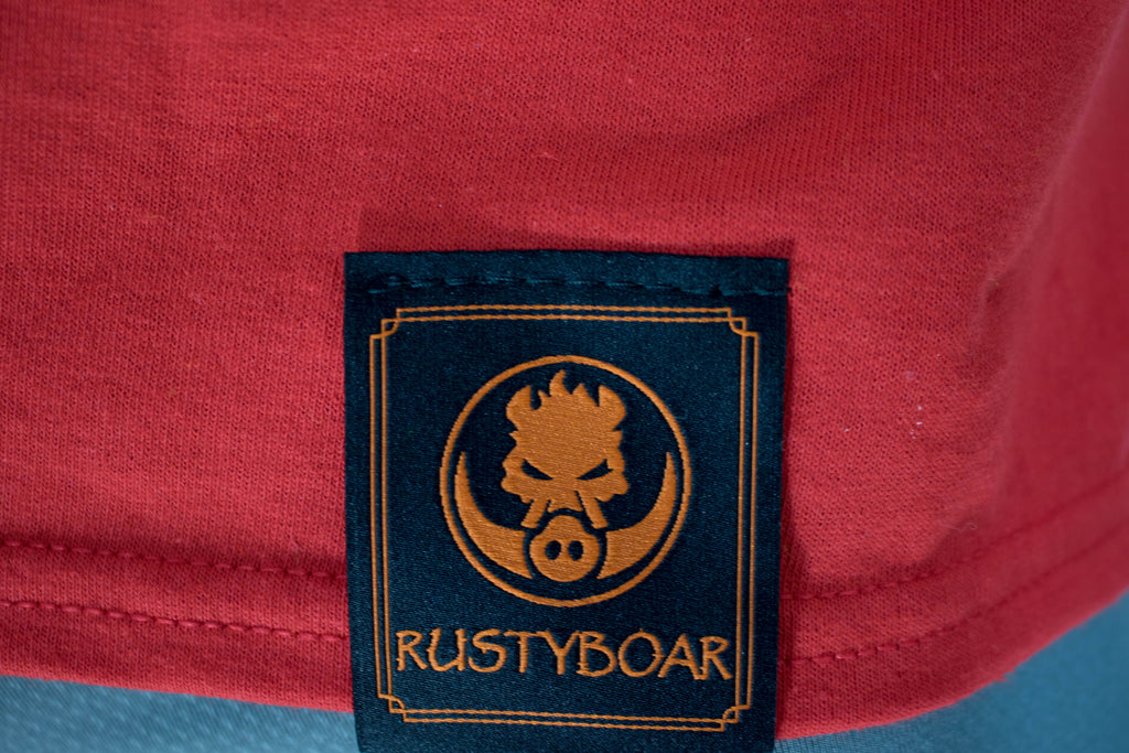 RUSTYBOAR Long Sleeve RED Logo T-Shirt