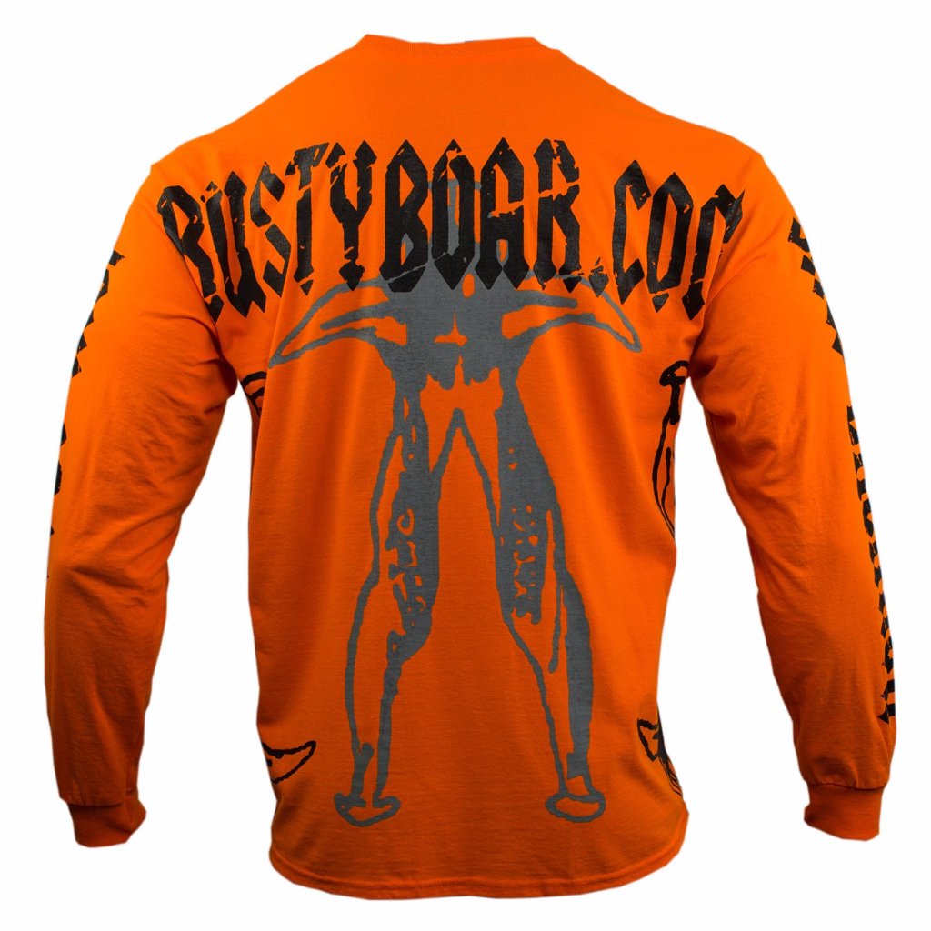 RUSTYBOAR Long Sleeve SAFETY ORANGE Jaw Breaker T-Shirt